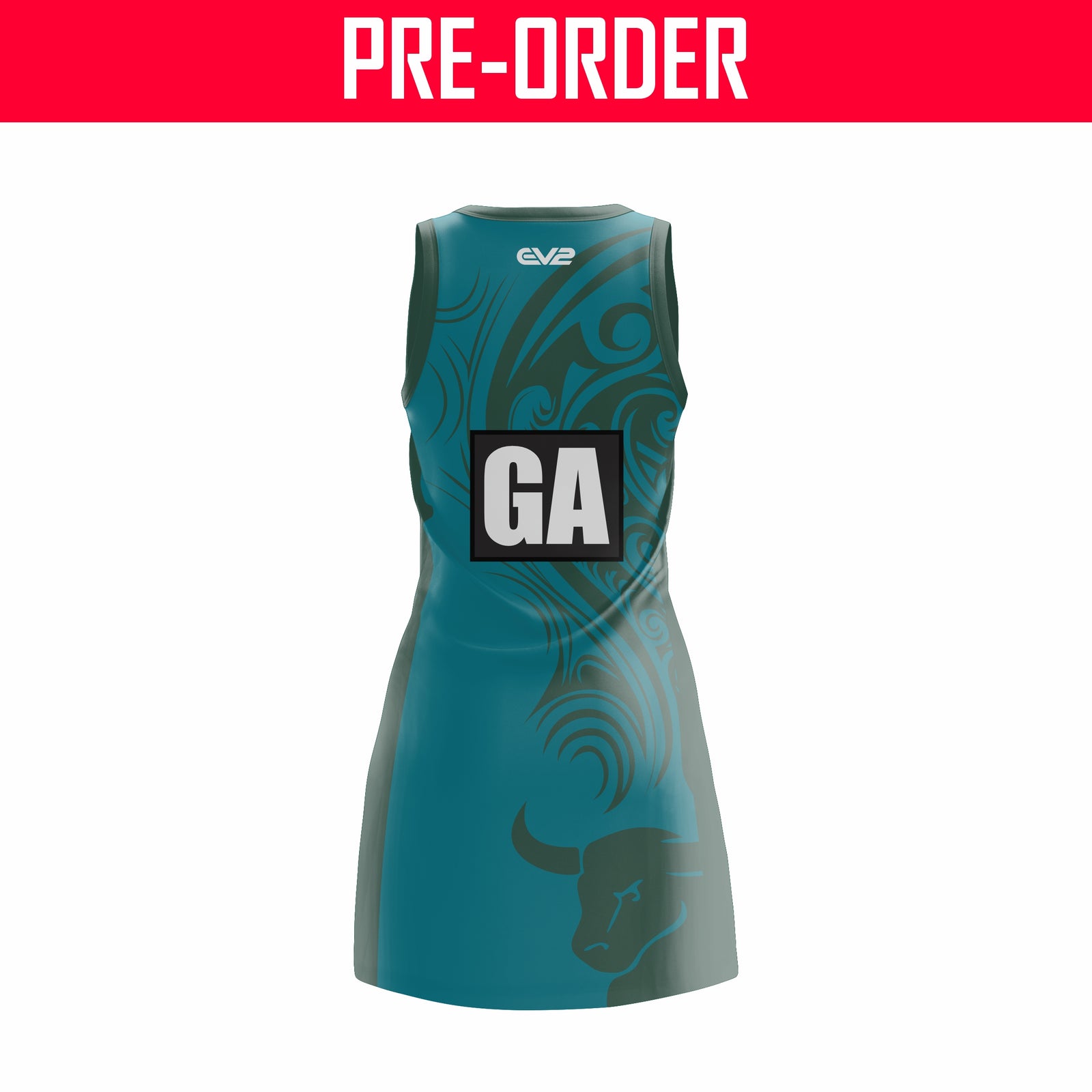 Bracken Ridge Bulls - Indoor Netball Dress (2 INCH EXTRA LENGTH)